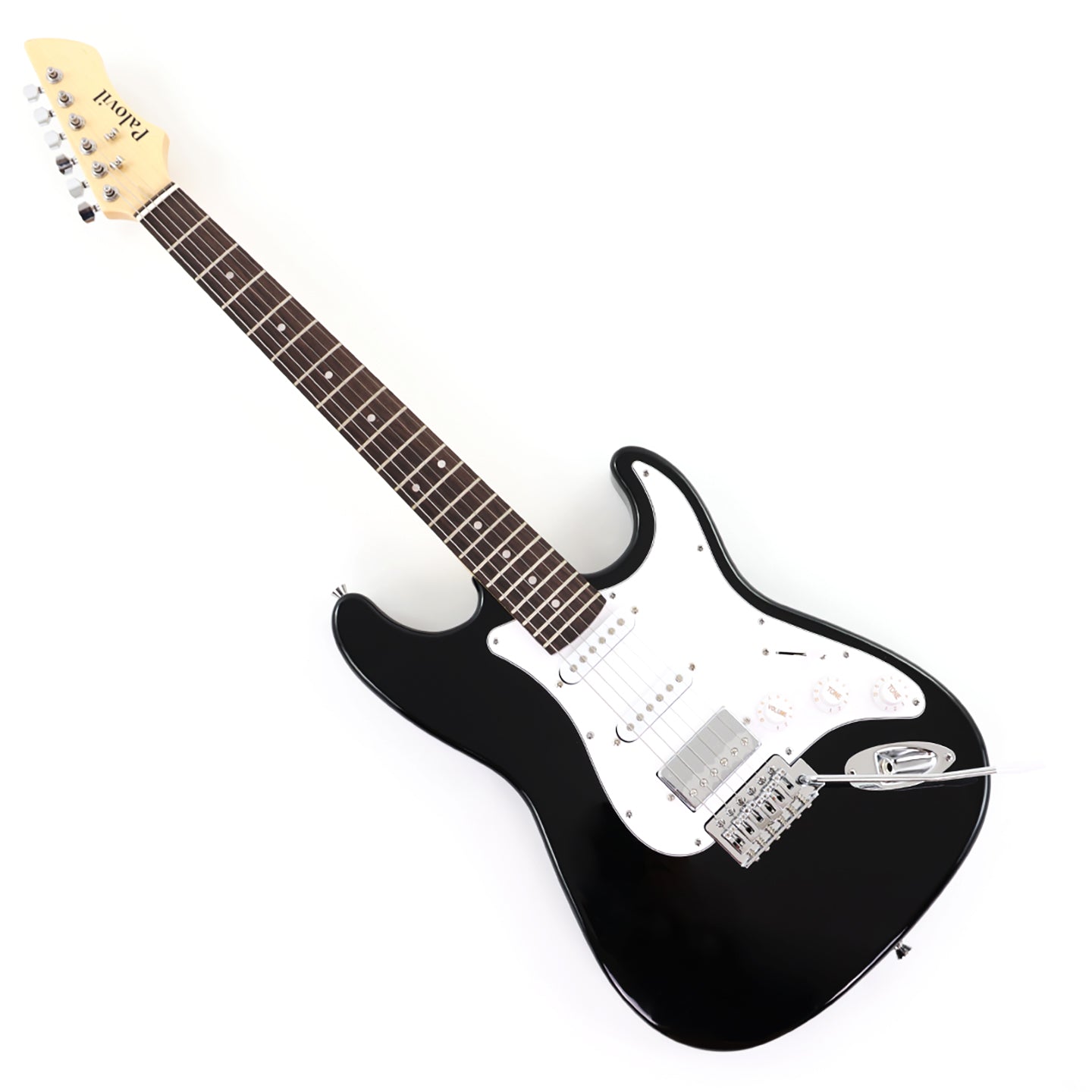 6-String ST-Style Electric Guitar with Gloss Black Finish (PHY-161F, F ...