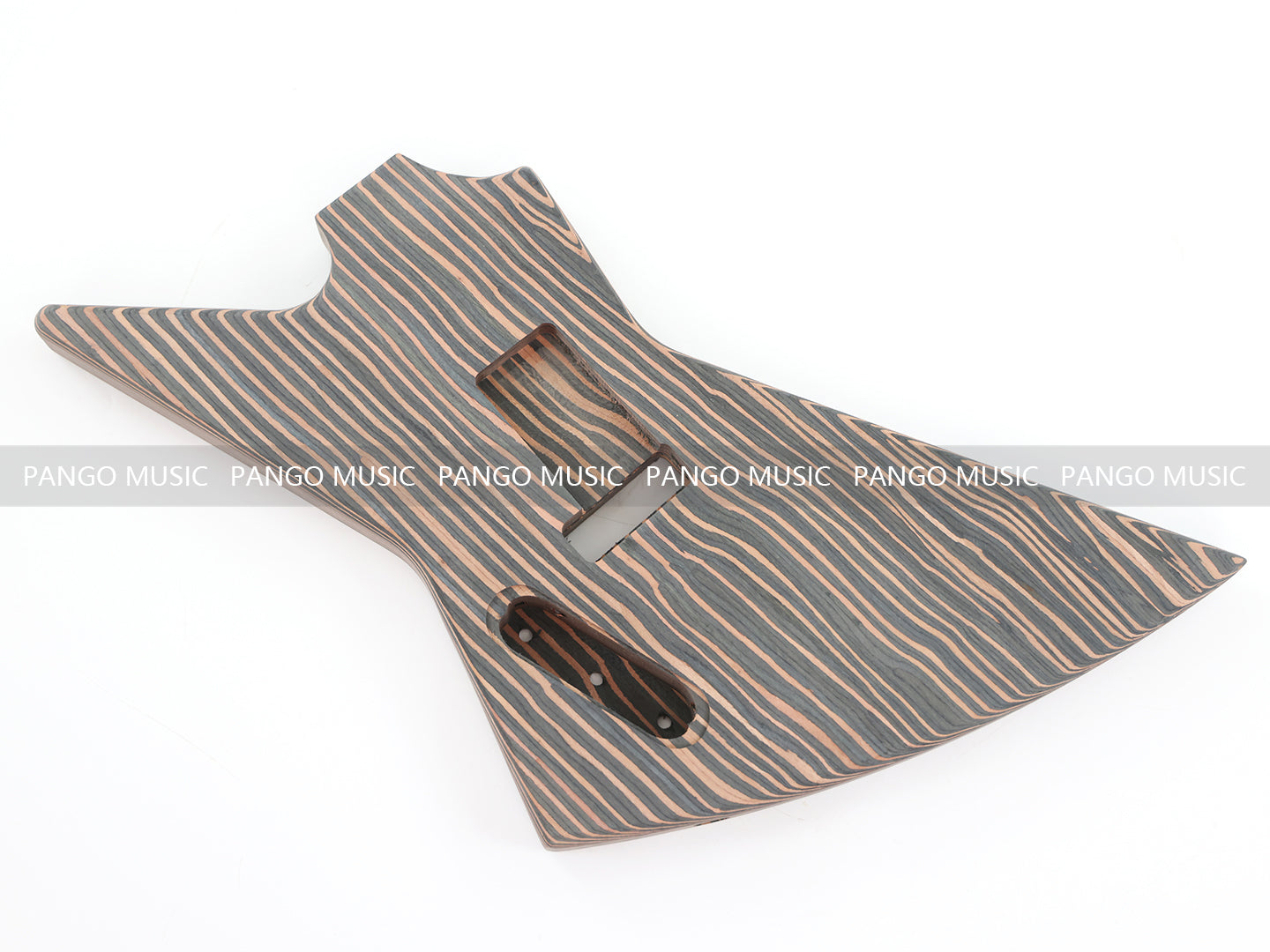 All Zebrawood Explorer Style DIY Electric Guitar Kit (PEX-230) — Guitar ...