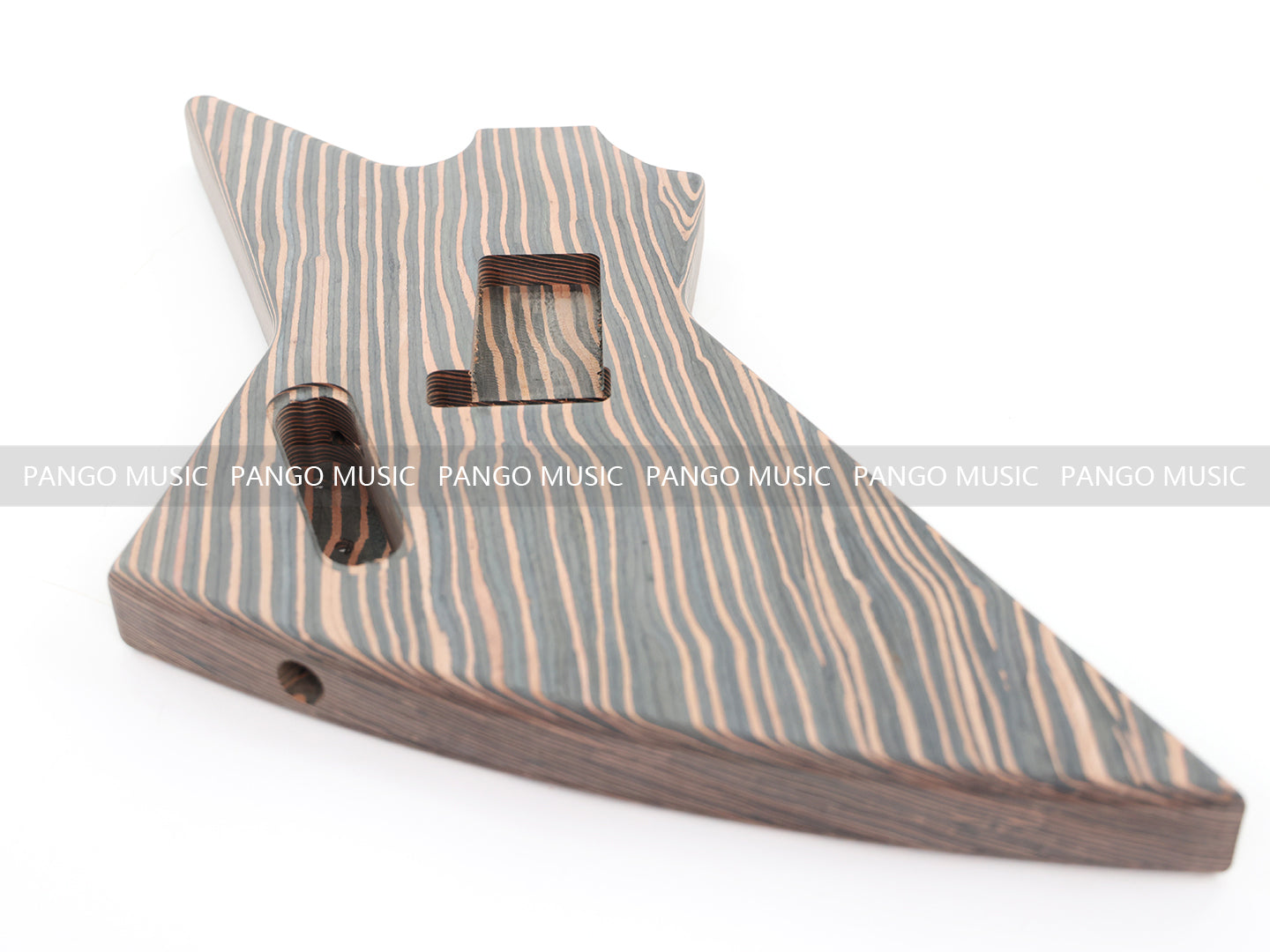 All Zebrawood Explorer Style DIY Electric Guitar Kit (PEX-230) — Guitar ...