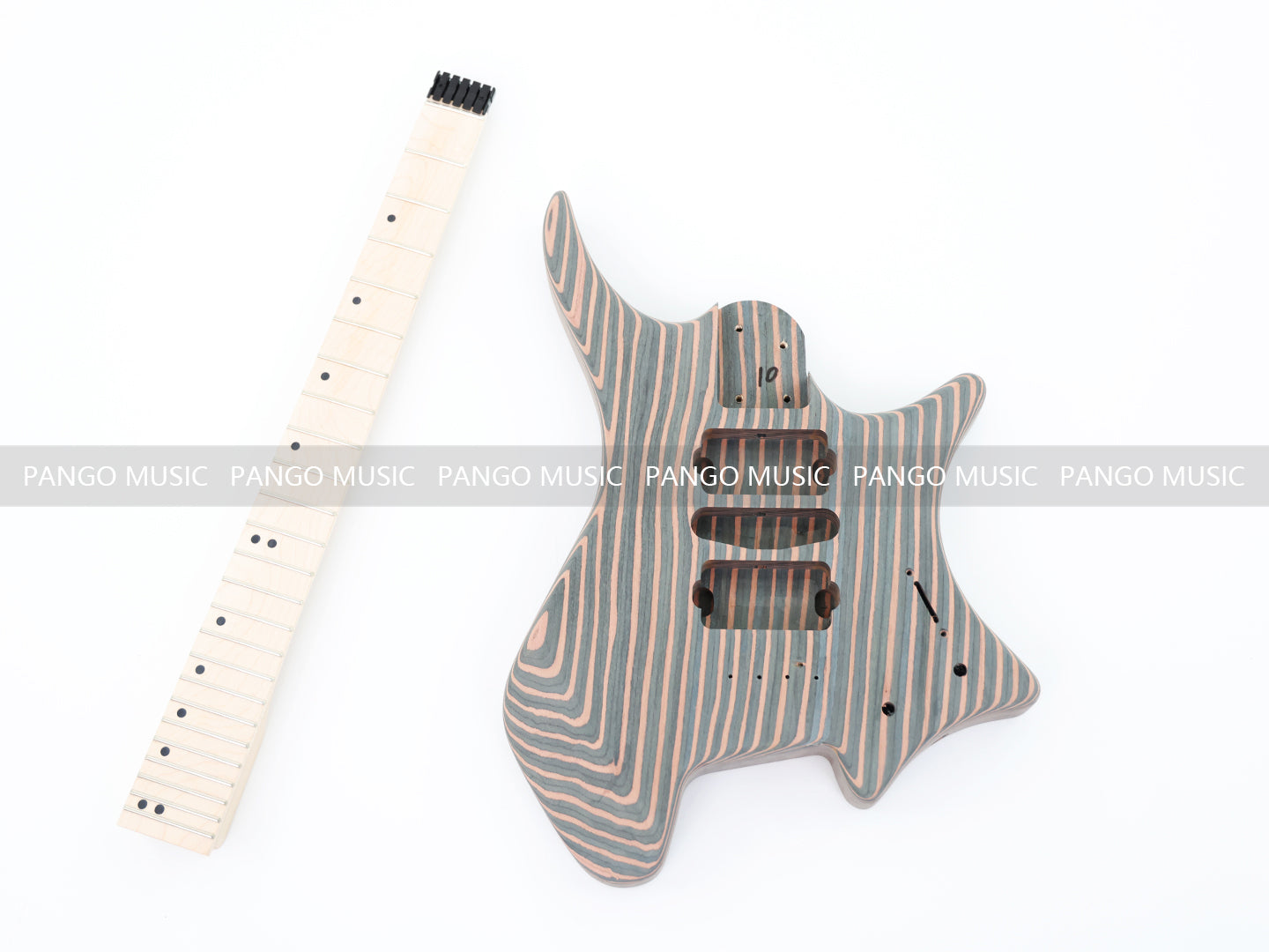 Headless Zebrawood Body DIY Electric Guitar Kit (ZQN-002S-X) — Guitar ...