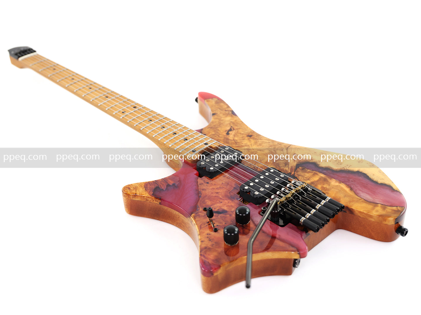 Headless Style Left-Handed ResinBurl Body Electric Guitar (PTH-089S-02 ...