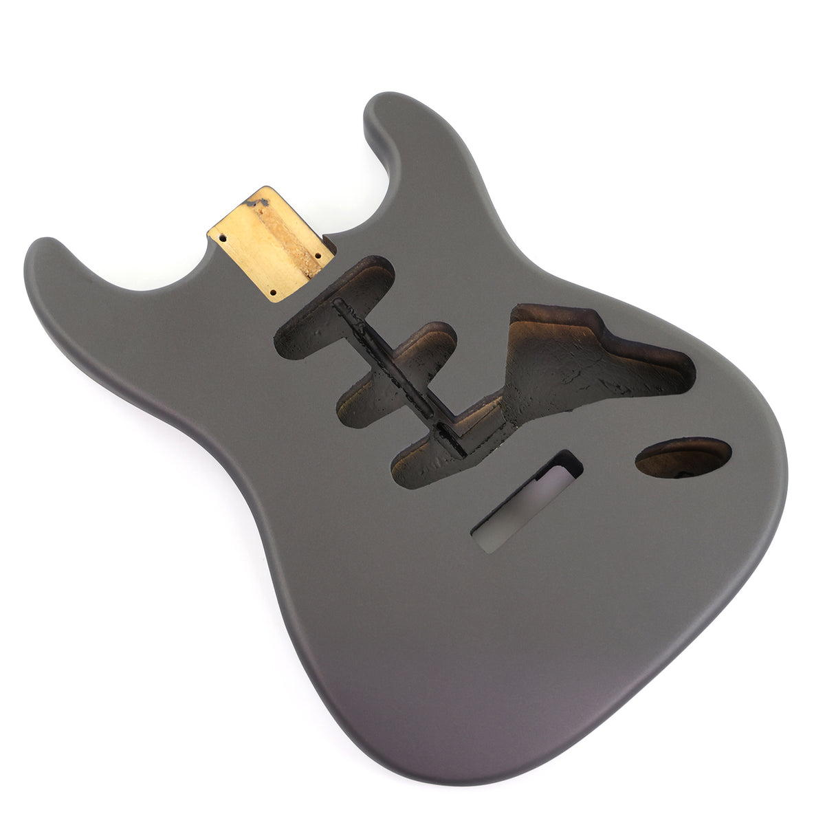 Lightweight Paulownia ST-Style Guitar Kit Body with Matte Charcoal Gra ...