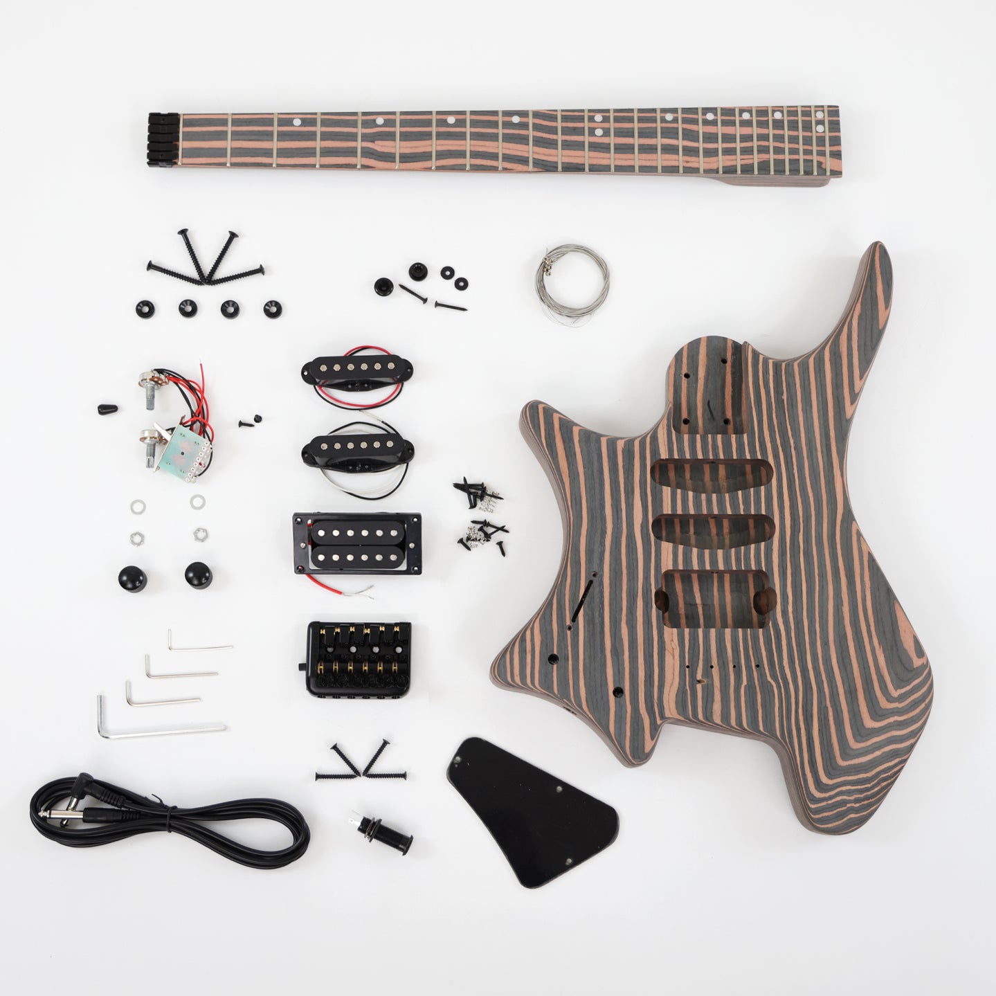 Zebrawood style DIY Electric Guitar Kit — Guitar Kit Shop