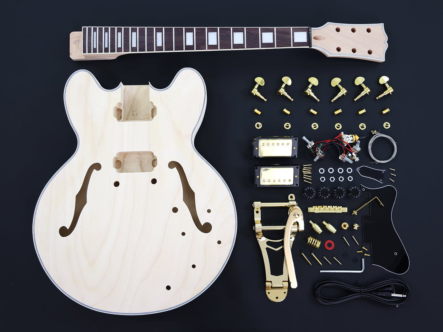Semi-Hollow Body ES-335 DIY Electric Guitar Kit (PES335-27F, Fast Ship ...