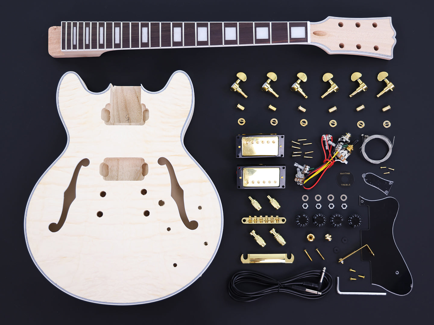 Semi-Hollow Body Small Size ES-335 DIY Electric Guitar Kit (PES335-59 ...