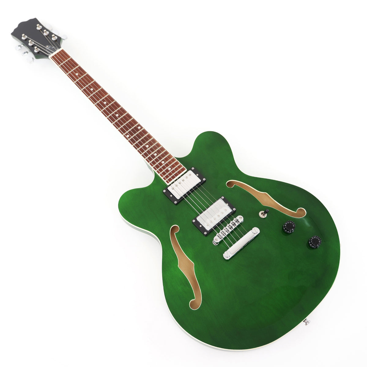 Semi-Hollow Body ES-335 Style Electric Guitar with Gloss Green Finish ...