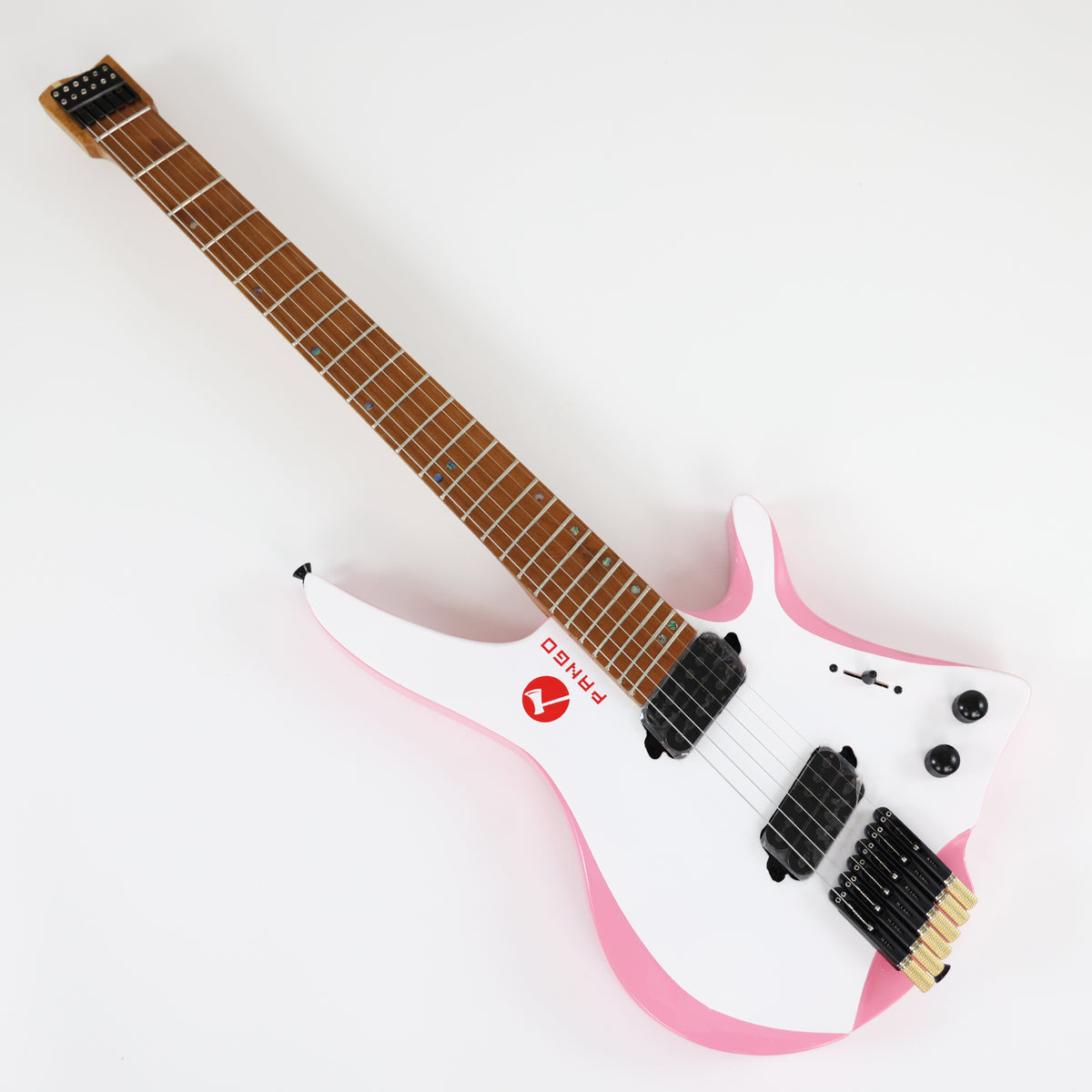 Slanted Frets Roasted Maple Neck Headless Electric Guitar with Active ...